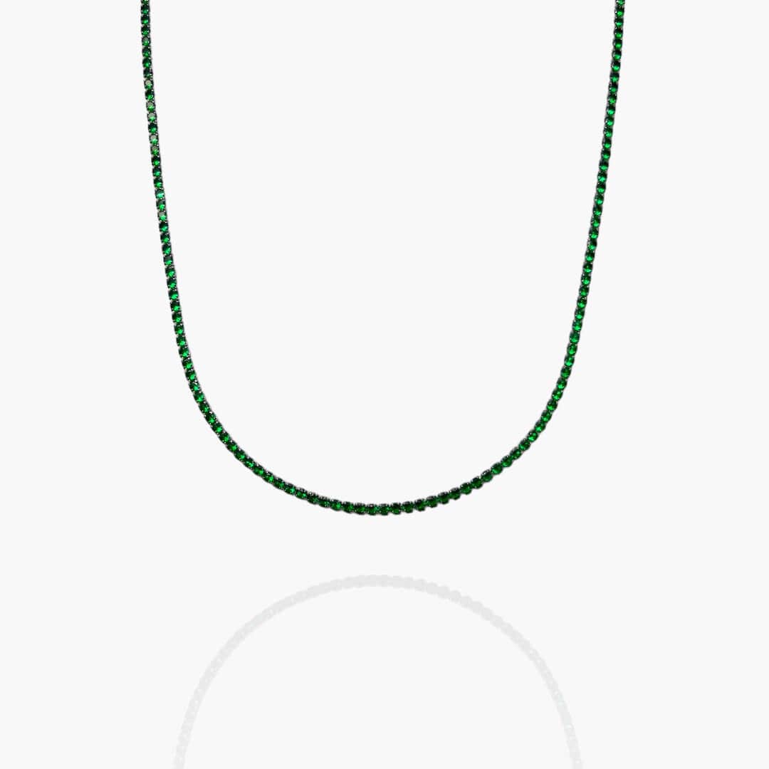 MANIQUE's Radiant Emerald Micro Tennis Chain Necklace